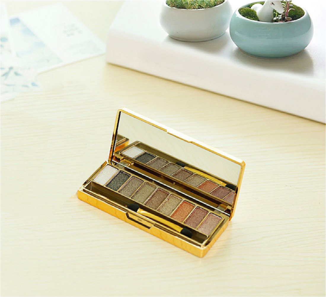 Sparkle Eyeshadow Palette&9 Colors Shimmer Makeup Palette & Cosmetic Brush Set &Gold Glitter, Highly Shining Pigmented Diamond &9 Color Eyeshadow 6# (1pc)