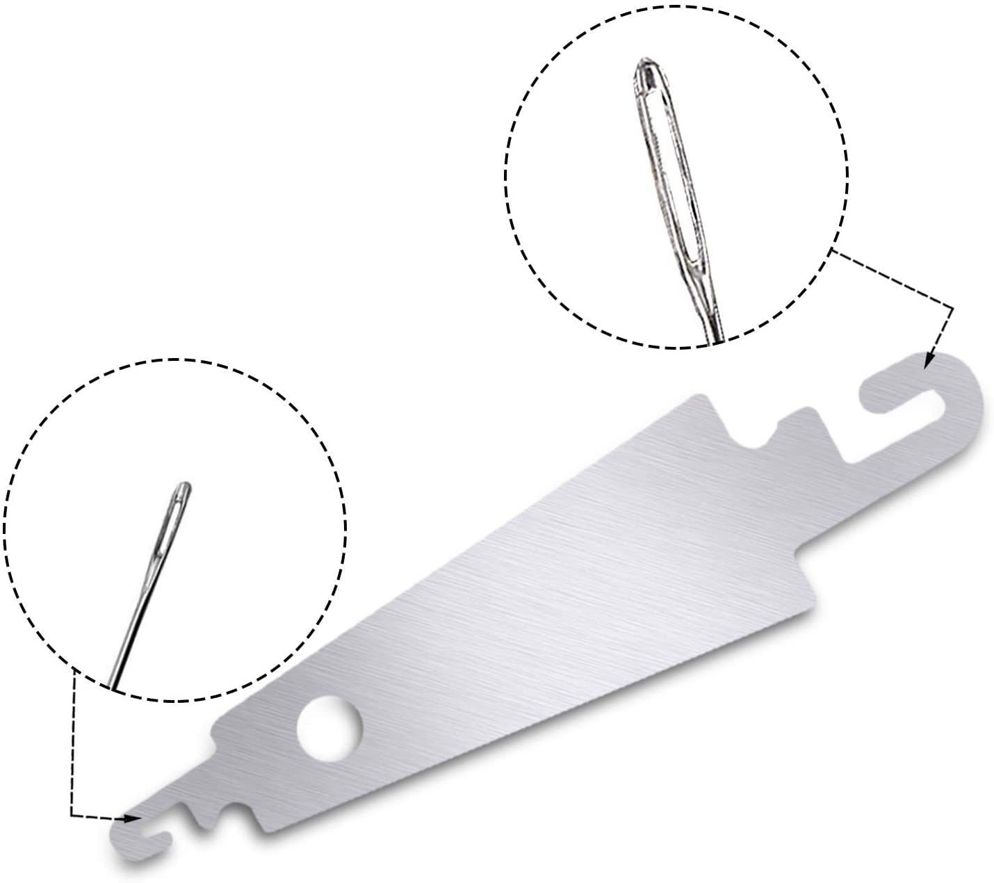 60pcs Stainless Steel Needle Threader Embroidery Cross Stitch Needle-Threading Sewing Needlework DIY Tool for Large Eye Needles