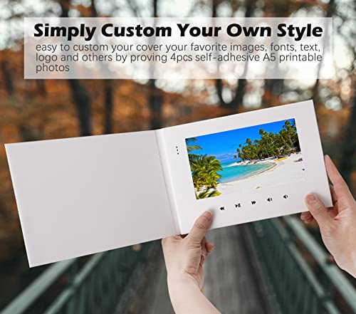 LuguLake 7" Video Greeting Card,Video Brochure for Father's Day Mother's Day, Christmas, Anniversary, Marketing Include 4G Memory and Rechargeable Battery LCD Screen Digital Brochures