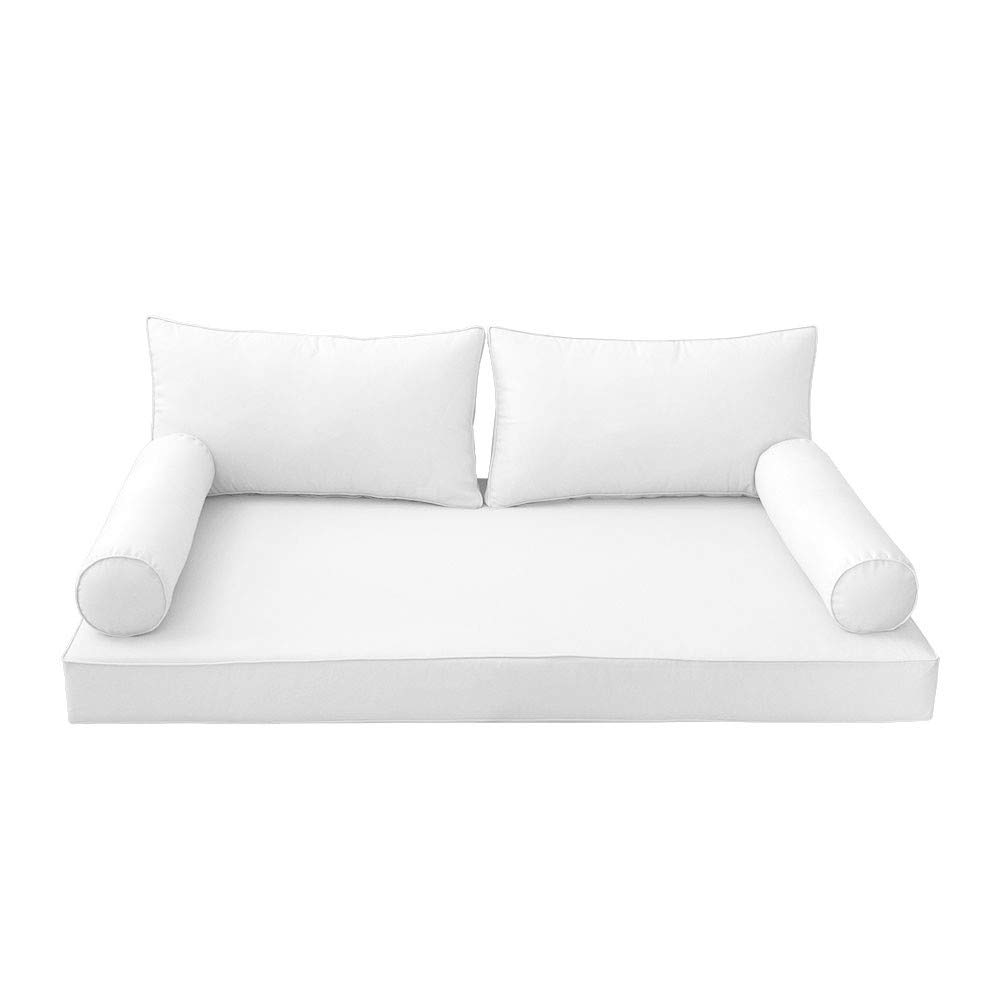 Prolinemax |Cover ONLY| Outdoor Style 2 Crib Piped Trim Daybed Mattress Bolster Pillow Fitted Sheet AD106