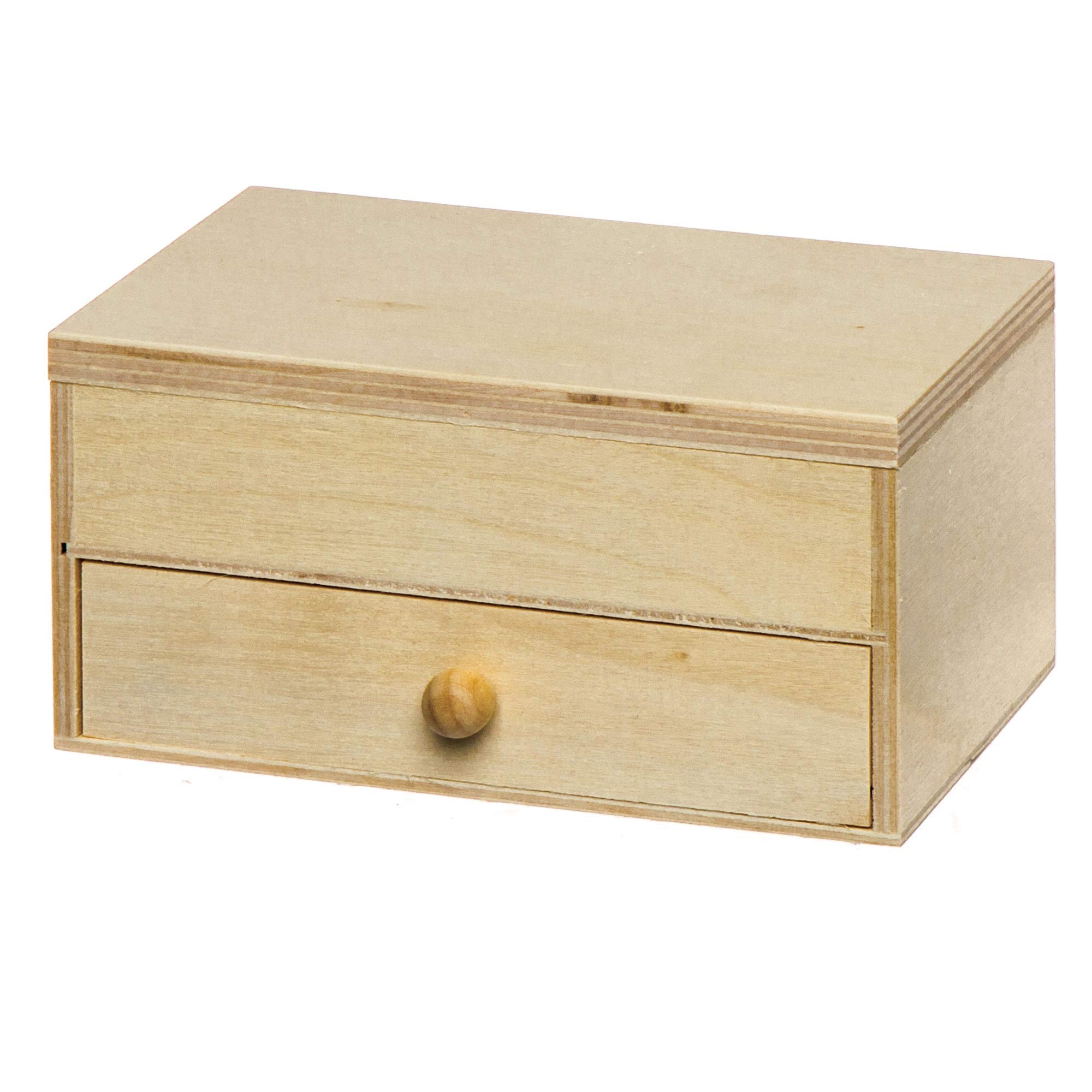 Baker Ross - AR143 Wooden jewelry Boxes Craft Project — Ideal for Kids' Arts and Crafts, Gifts, Keepsakes and More (Pack of 2)