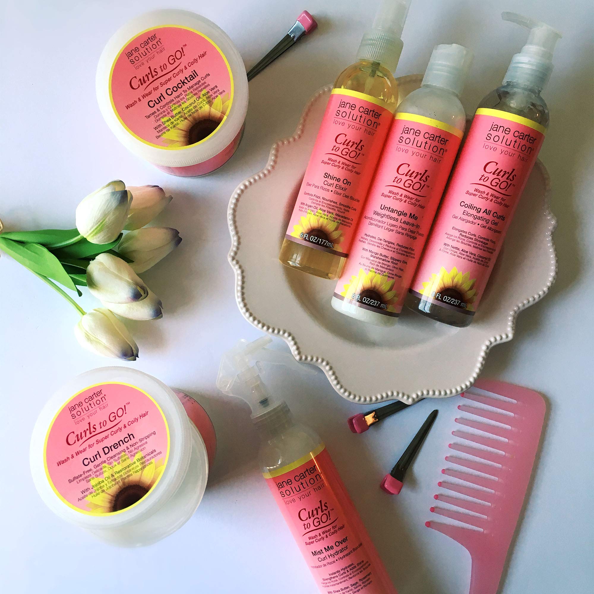 JANE CARTER SOLUTION Curls to Go Untangle Me Weightless Leave-In Conditioner (8oz) - Nourishing, Moisturizing, No Buildup