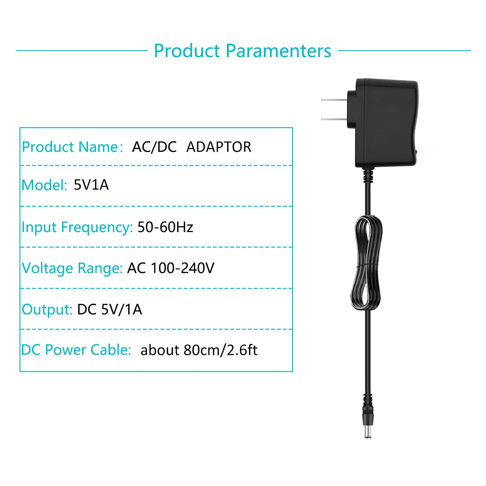 Snsnlent DC 5V 1A Power Supply 5W 5V 1000MA AC/DC Adapter 50/60hz Output DC 5V 1A Power Adapter with 3.5mm x 1.35mm Plug Male and 5.5x2.5mm DC Output Plug 5 Volt 1 Amp Power Supply Adapter