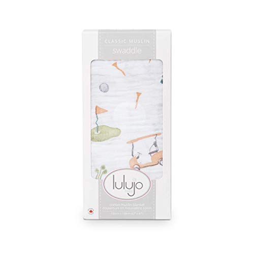 Lulujo Baby Cotton Muslin Swaddle Blanket, 47 x 47-Inch, Golf