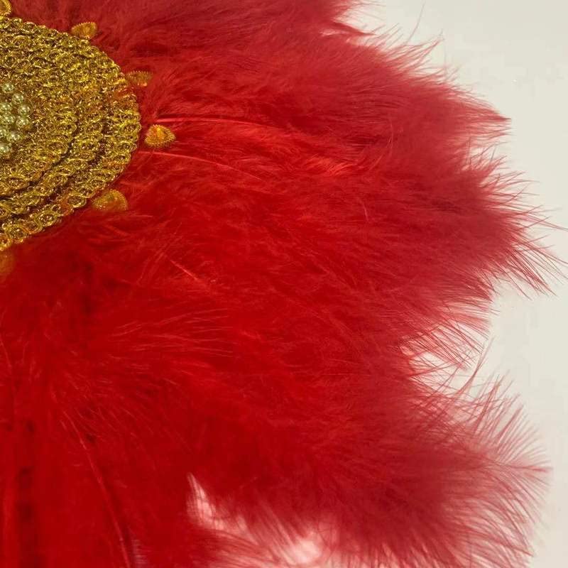 African Custom Wedding Feather Hand Fan DIY Handmade Bride Hand Held Photo Props Luxury Wedding Feather Fan Wedding Party Favors