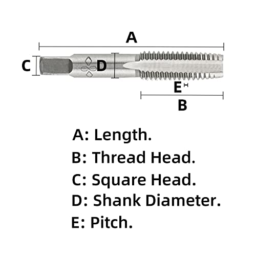 Aceteel M8 X 1.25 Metric Hand Tap, Right Hand M8 X 1.25mm Threading Hand Tap 1Pair