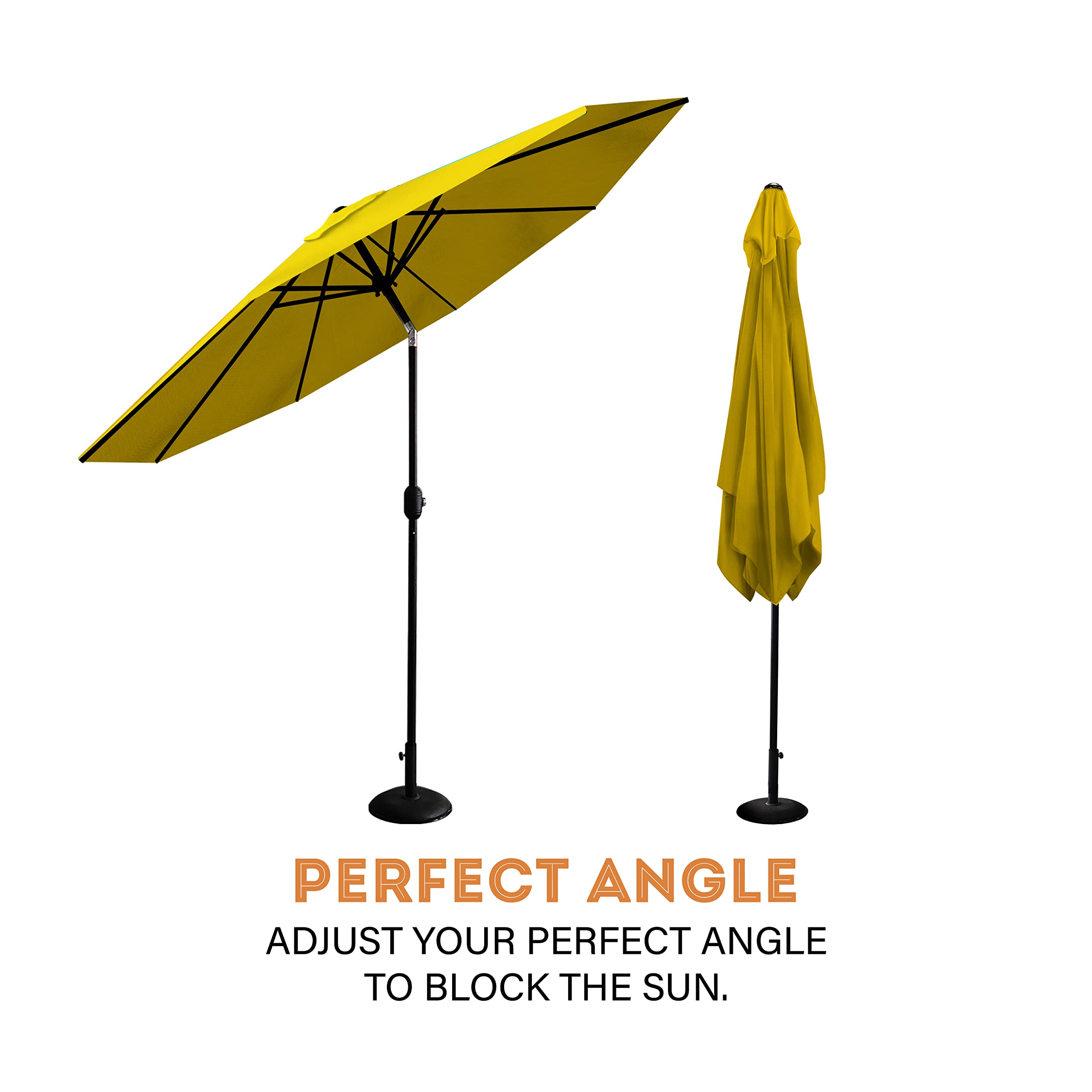 BANNER BUZZ MAKE IT VISIBLE BannerBuzz, Solid Market Umbrella, Topper & Hardware, Tent Fabric, 270 GSM, Dye Sublimation Printing Available in Octagon Shape (Yellow)