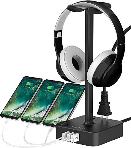 cozoo Holder Hanger with 3 USB Charger and 2 Outlets E-Sports Wireless Headset Neckband