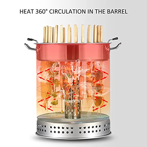 AIZYR Stainless Steel Charcoal Grill - Portable Smokeless Grill with BBQ Accessories Kit for Outdoor Cooking Camping Picnics,40 * 40cm