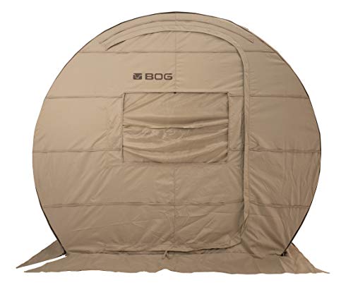 BOG HayMaker Ground Blind with StealthTrac Window System, Pop-Up Hay Bale Imitation, Brush Loops, 600D Water Resistant Fabric, Steel Frame, and Waterfowl Trap Door for Hunting, Shooting, and Outdoors