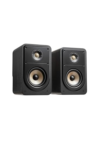 Polk Signature Elite ES15 Bookshelf Speaker - Hi-Res Audio Certified, Dolby Atmos & DTS:X Compatible, 1" Tweeter & 5.25" Woofer, Power Port Technology for Effortless Bass (Pair, Stunning Black)