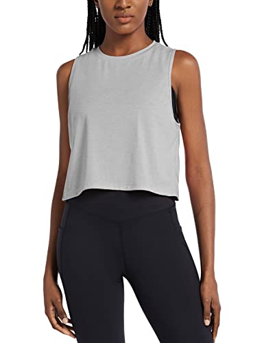 BALEAF Women's Tops Workout Tank Top Crop Tops Cropped Athletic Gym Muscle Shirts Yoga Trendy Heather Gray XL