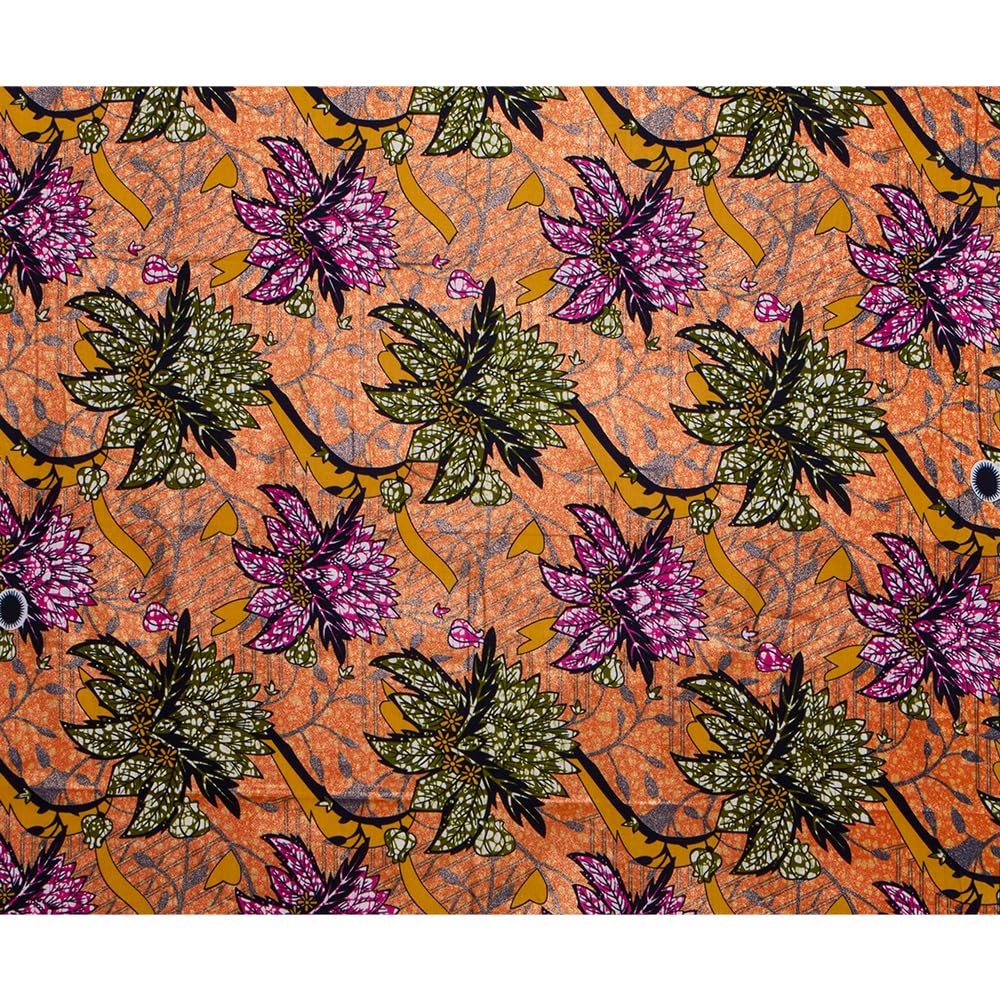 African Real Wax Fabric Gold Wax Print Batik Soft Pagne Nigeria Ankara Wax Fabric 1519