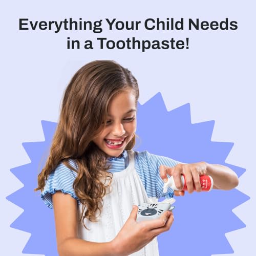 AutoBrush Kids Fluoride-Free Foaming Toothpaste Bubblegum Flavor for Electric or U-Shaped Toothbrush, SLS-Free, Training Toothpaste, Anti-Cavity (1 Pack)