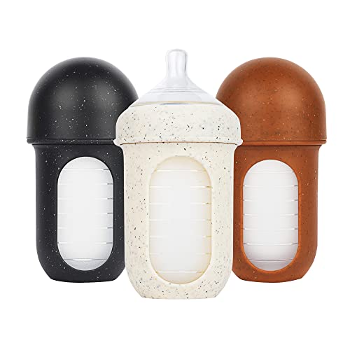 Boon NURSH Reusable Silicone Baby Bottles & NURSH Silicone Straw Conversion Top, Straws for NURSH Baby Bottles & NURSH Silicone Sippy Cup Lid, 6 Months and up