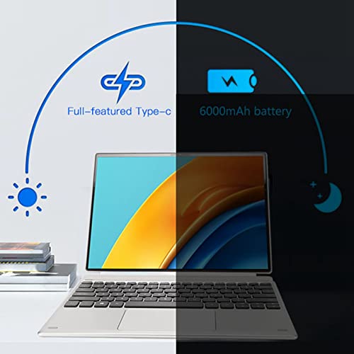 Acogedor 12.3 Inch Convertible 2 in 1 IPS Touchscreen Laptop, with Magnetic Keyboard, 12GB of High Bandwidth Memory, Dual Band 2.4GHz 5GHz WiFi, Webcam