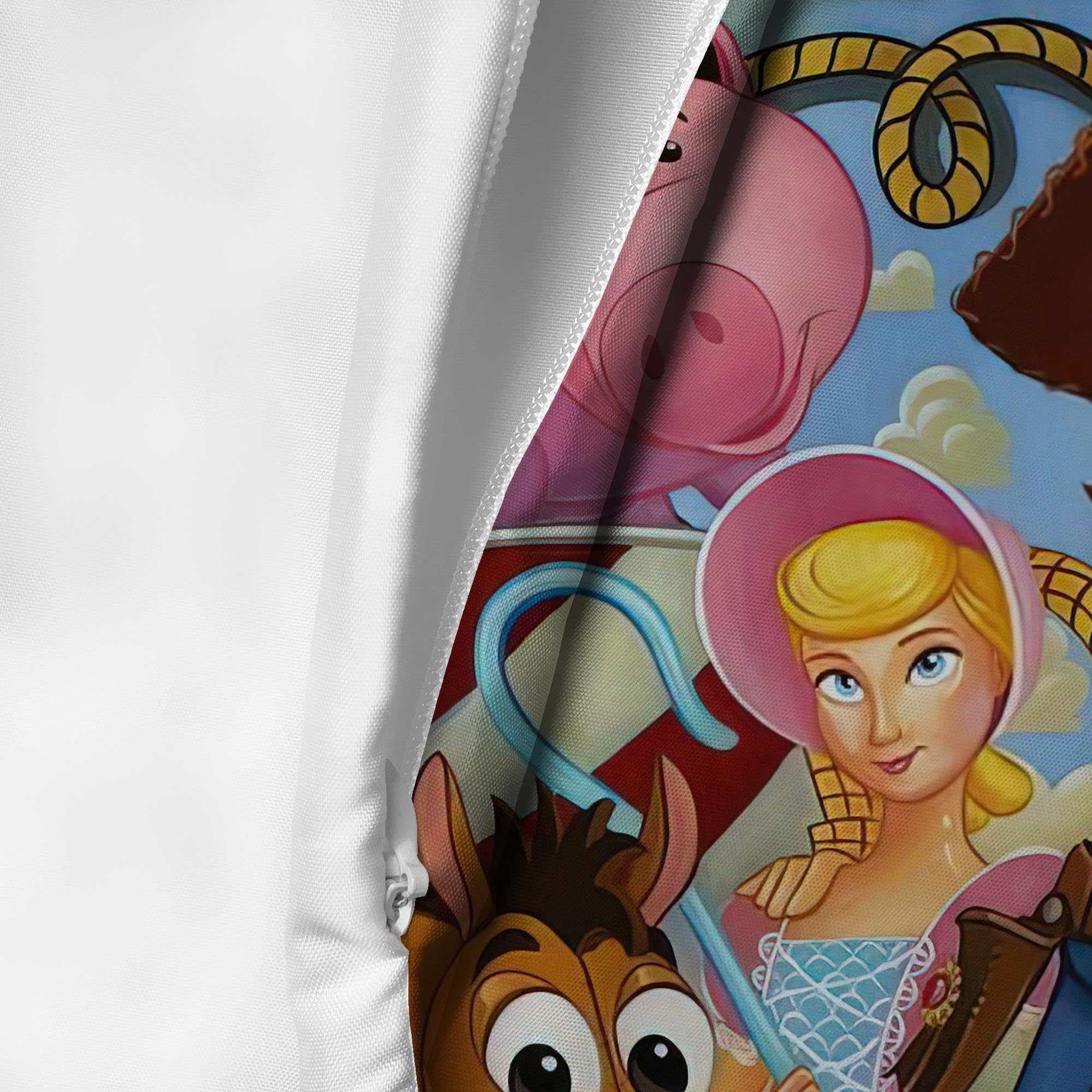 EVURU Toy Buzz Woody Cartoon Duvet Cover Set, 100% Microfiber Bedding Set, Skin-Friendly 3 Piece Comforter Cover Set for a Comfortable Sleep (01,Queen 90x90inch)