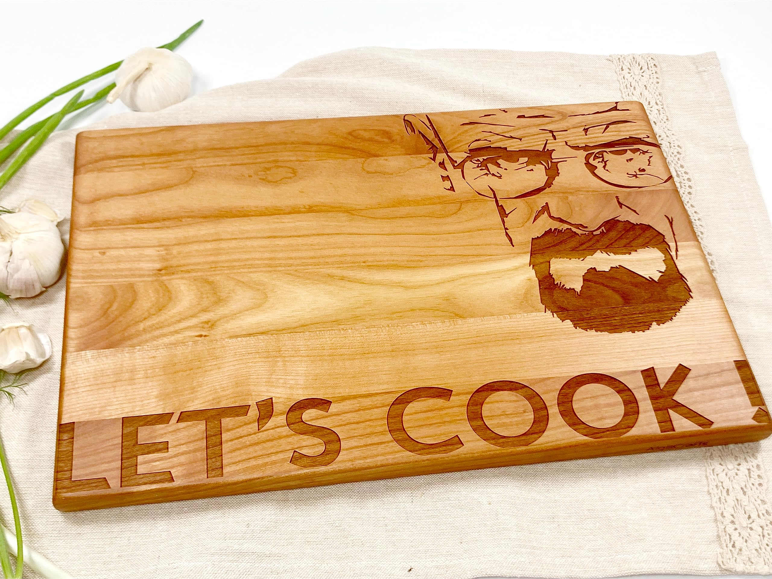 Algis Crafts | Cutting Board - LET'S COOK | Housewarming Gift for Newlyweds, Birthday, Wedding Gifts | Laser Engraved Board for Couples | Handmade Chopping Board For Kitchen