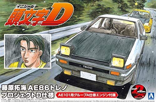 Aoshima Fujiwara Takumi AE86 Trueno Project-D Toyota 1:24 Scale Model Kit