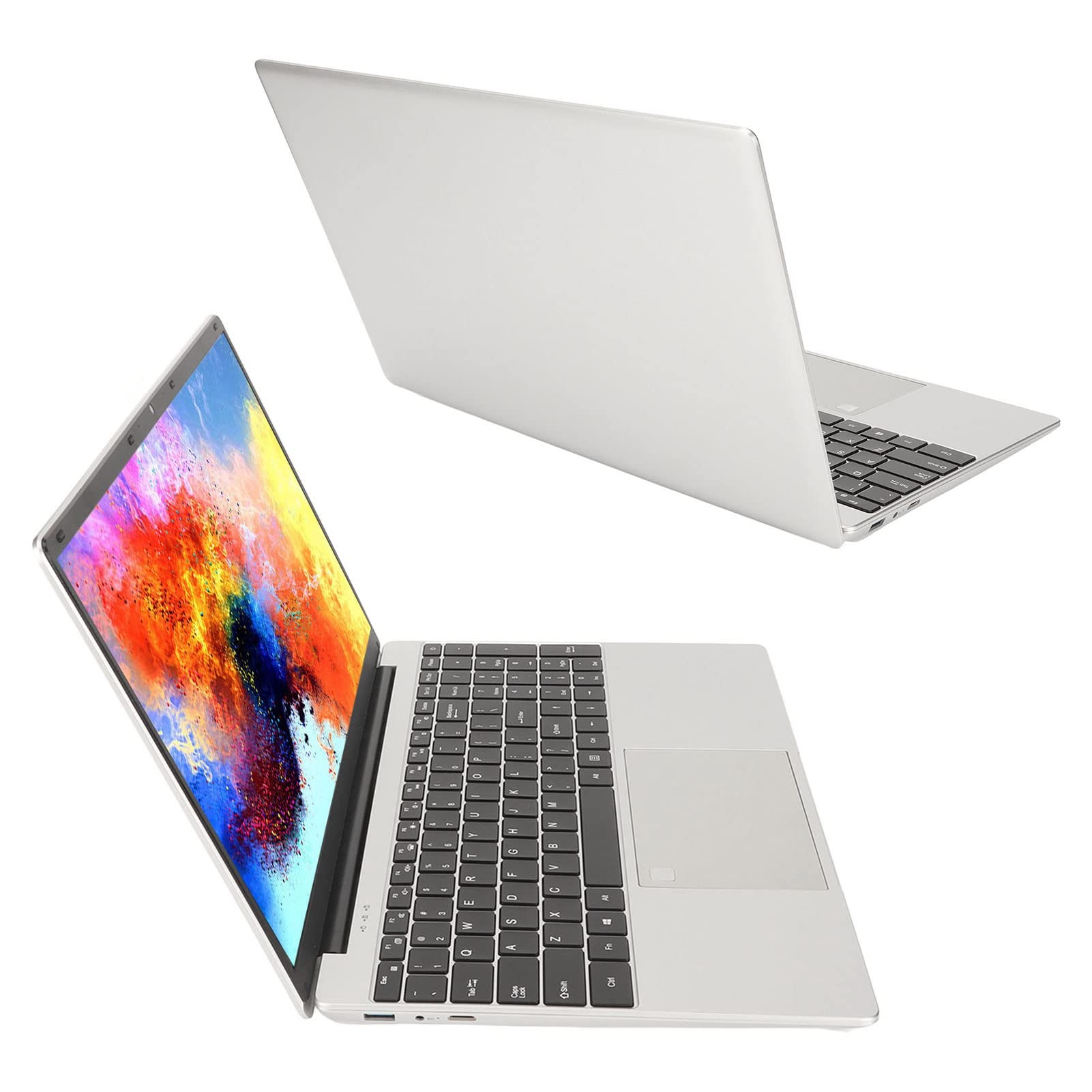 Acogedor 15.6in Ultra Slim Laptop, Windows11, IPS 1920x1080 HD Screen, 16GB + 128GB, for Intel N5095, Backlit Keyboard, Fingerprint Unlock, 2.4G 5G WiFi Thin Portable Laptop Computer