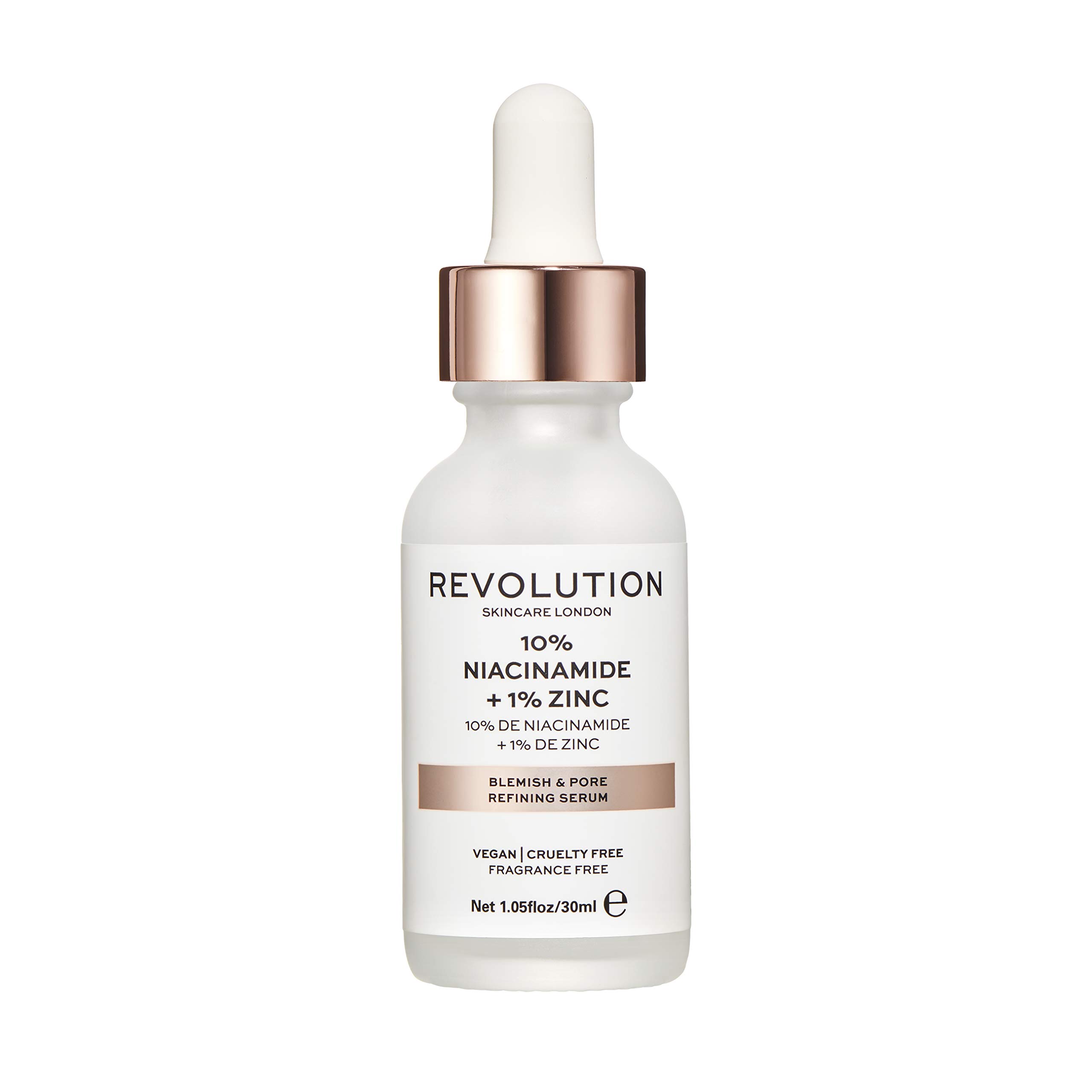 Revolution Skincare London, 10% Niacinamide + 1% Zinc Serum, Tackles Blemishes, Minimises Pore Appearance, Face Serum, 1.01 fl. Oz