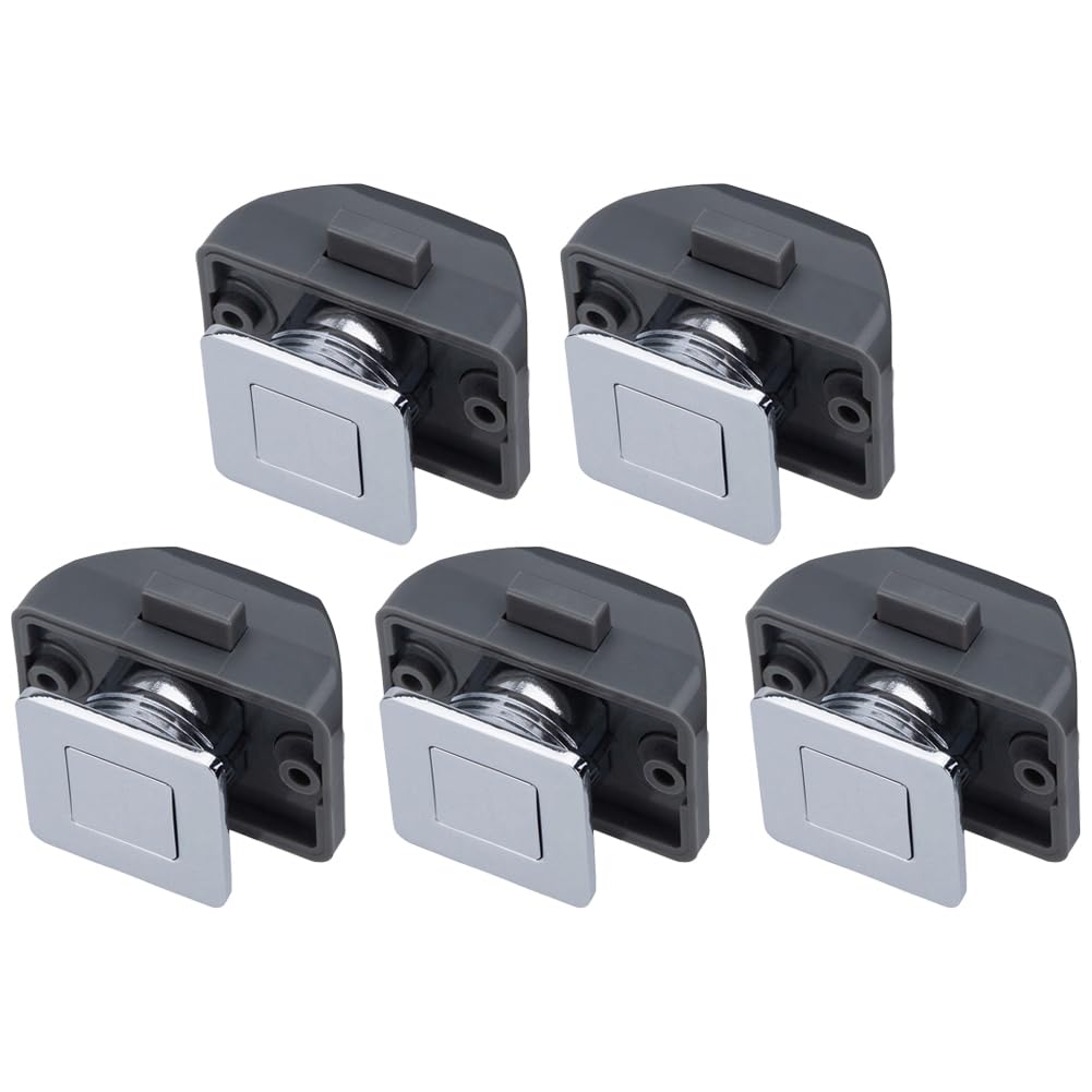 5Pcs Push Button Catch Lock Cupboard Door Camper Caravan Latch Knob Boat Button Locks Cabinet Locks Drawer Lock Cabinet Door Fittings