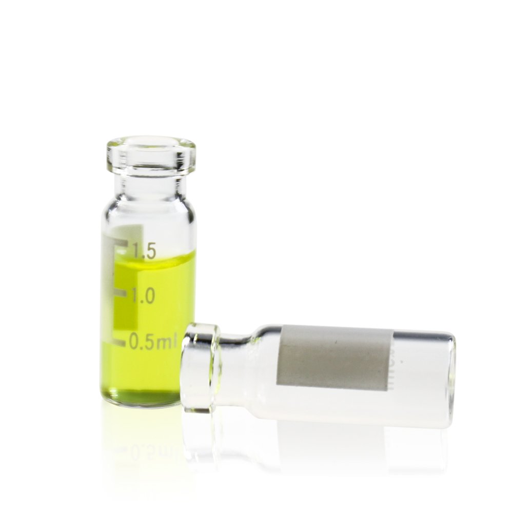 ALWSCI Clear Glass Flat Base Vial, 11 mm Wide Opening Crimp Top Vial, 2 mL Capacity, Pack of 100