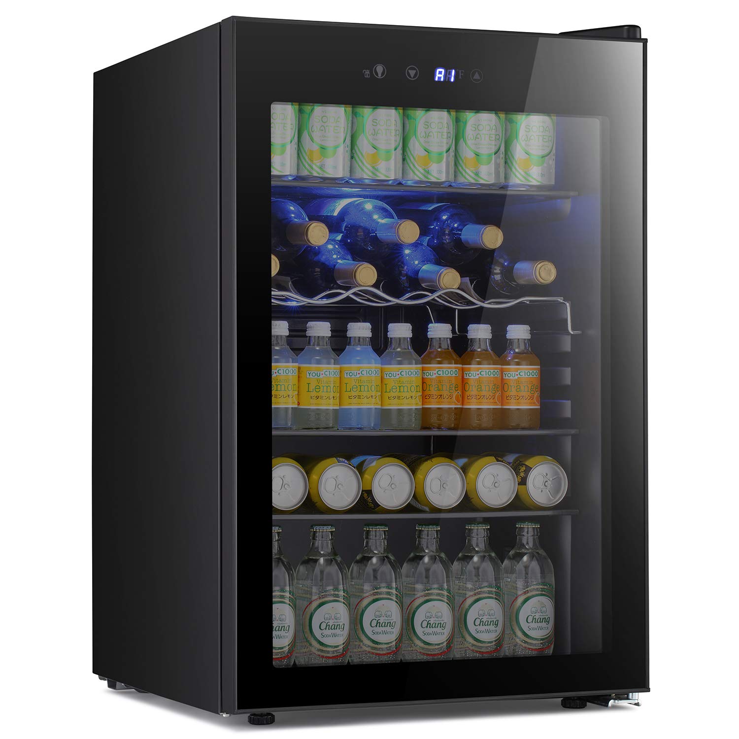 Antarctic Star Beverage Refigerator -120 Can Mini Fridge for Soda Beer or wine,Small Drink Dispenser, For Office or Bar with Adjustable Removable Shelves,4.5 Cu. Ft. (Black)…