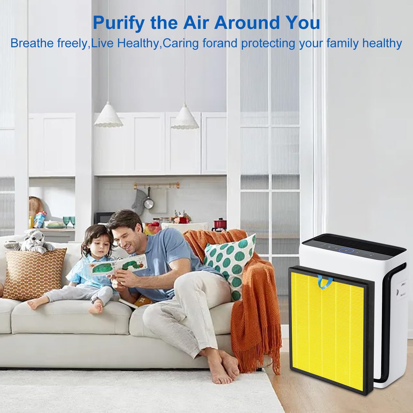 Vital 100S Pet Replacement Filter Compatible with Levoit Smart WiFi Vital 100S Air Puri-fier, 3-in-1 H13 HEPA and High-Efficiency Activated Carbon Filter, Vital 100S-RF, 2 Pack.