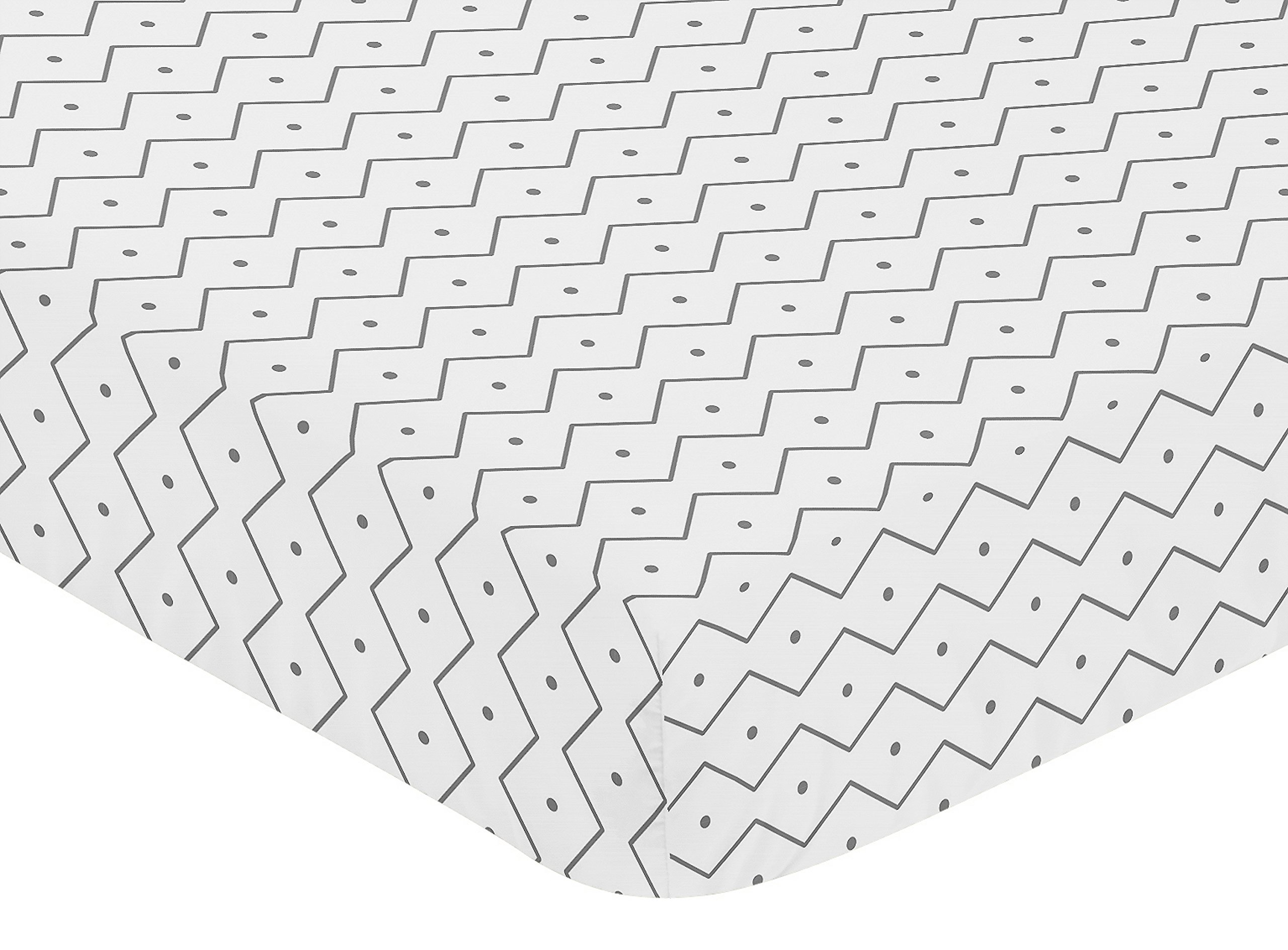 Fitted Crib Sheet for Blue and Green Modern Dinosaur Baby/Toddler Bedding Set Collection - Grey Chevron Prehistoric Print