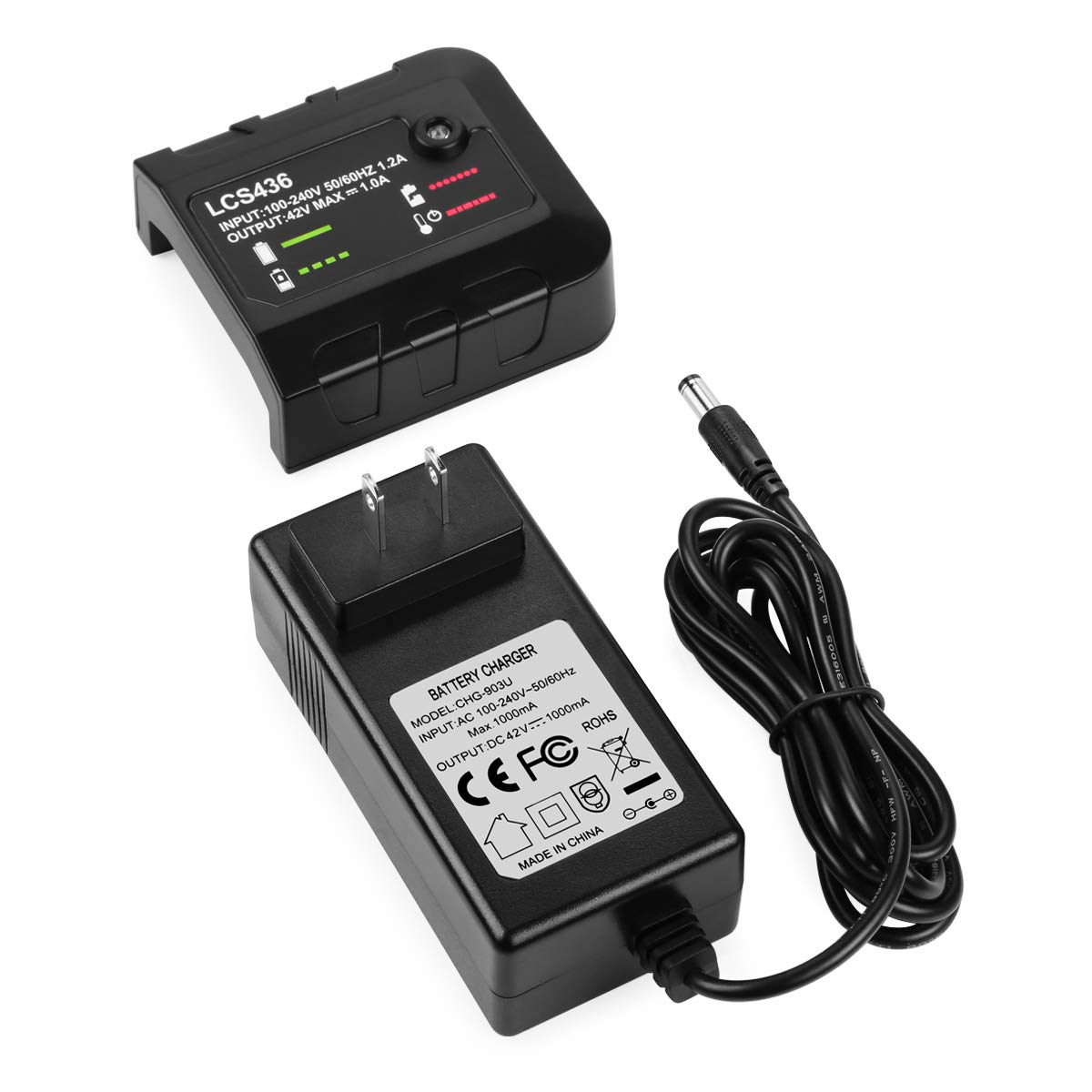 AYTXTG 40V Battery Charger LCS36 LCS40 Replacement for Black and Decker 36v 40V Max Lithium Battery Charger LBXR36 LBX36 LBXR2036 LBX1540 LBX2040 LBX2540 Black Decker Charger 40 Volt