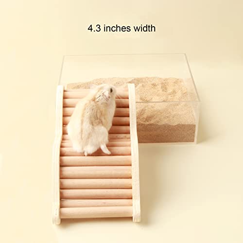 BUCATSTATE Hamster Climbing Ladder, Wooden Climbing Toy and Bridge Cage Decor for Hamsters Gerbils Mice and Small Animals (Snake Pattern)