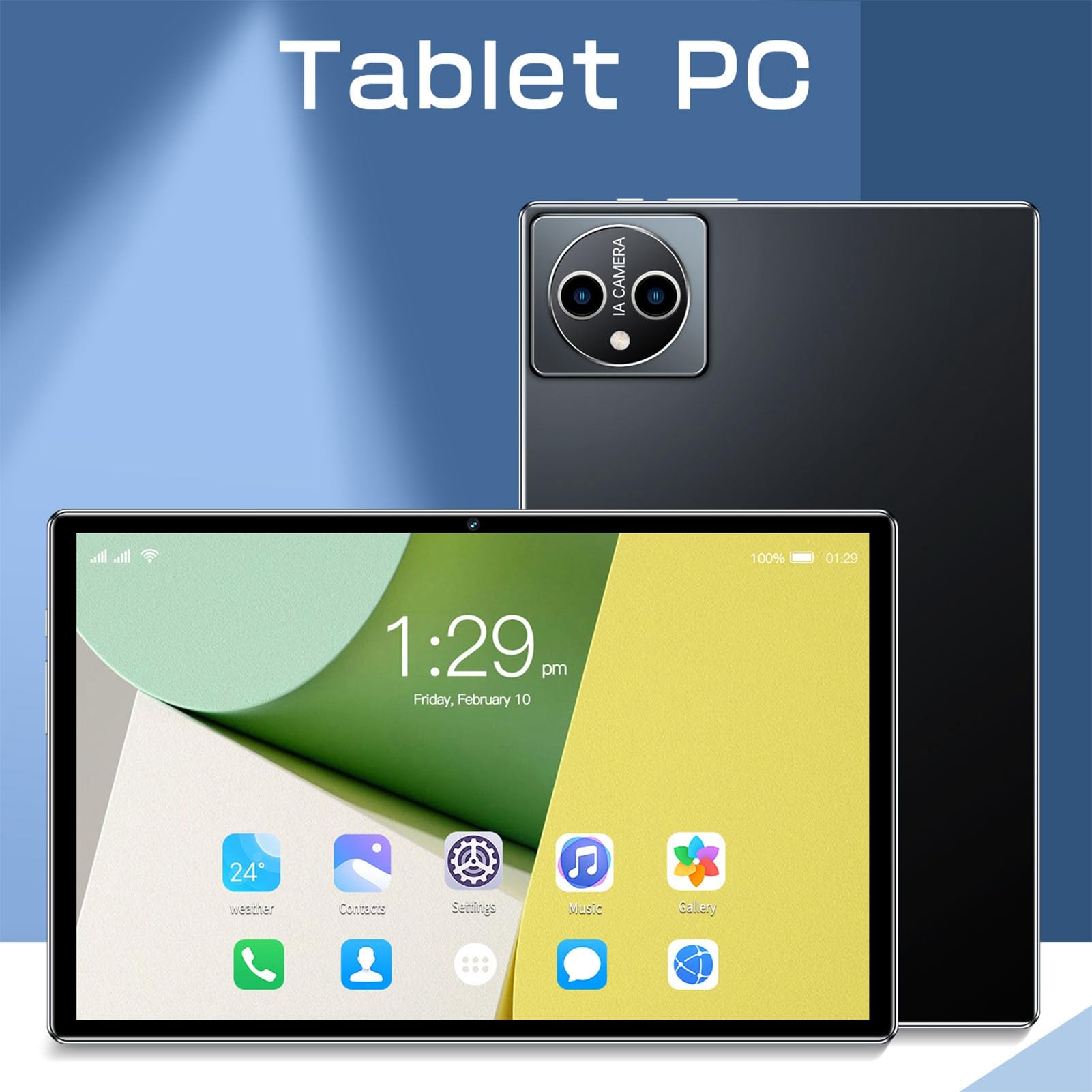 Acogedor 10.1in Android Tablet, 8GB+256GB Memory, 8 Core, Dual SIM Dual Standby, Dual Camera, 2.4G 5G WiFi, 4G Calling Tablet with Keyboard and Case, Black (US Plug)