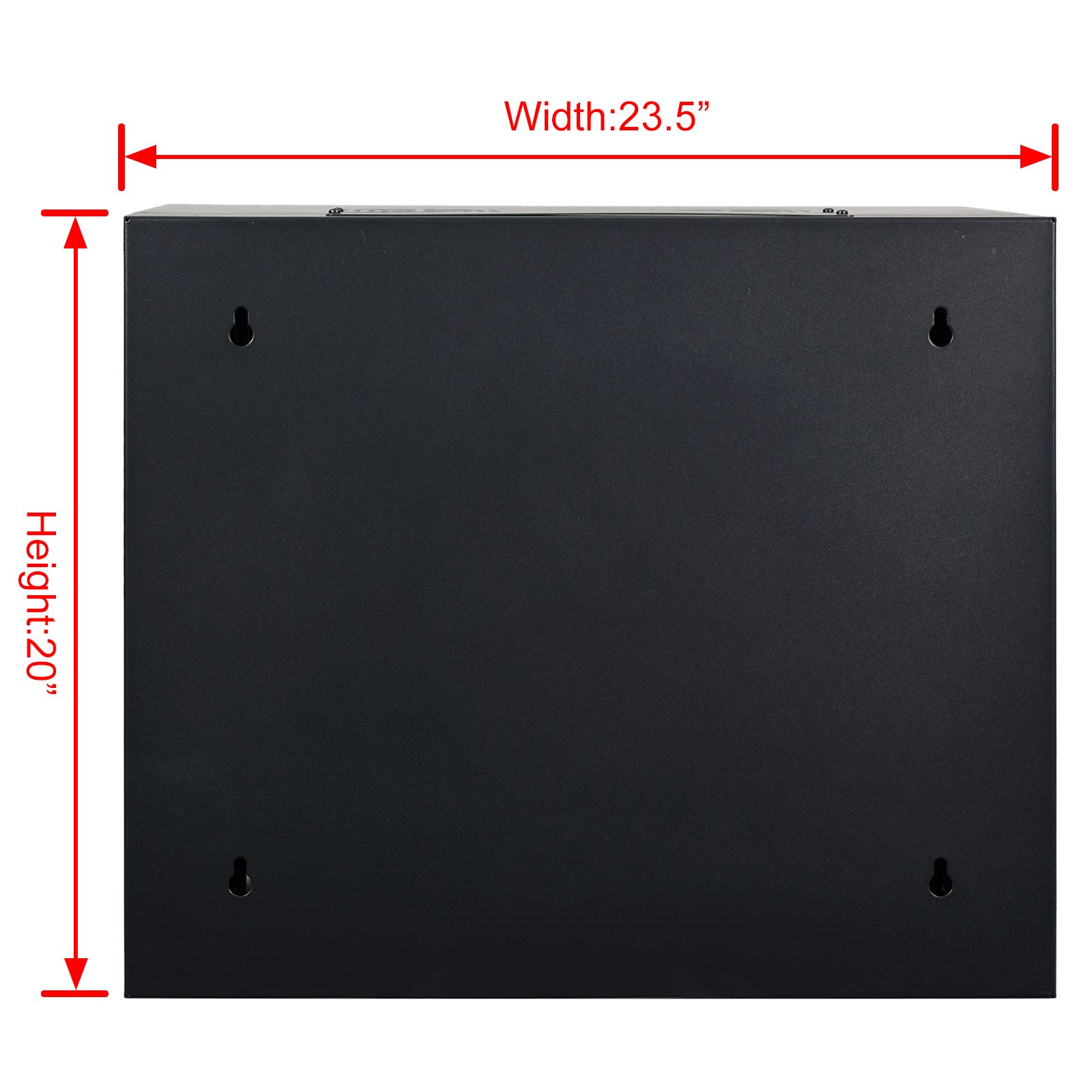 AEONS 9U Professional Wall Mount Server Cabinet Enclosure Double Section Hinged Swing Out 19-Inch Server Network Rack with Locking Glass Door Black (Fully Assembled)