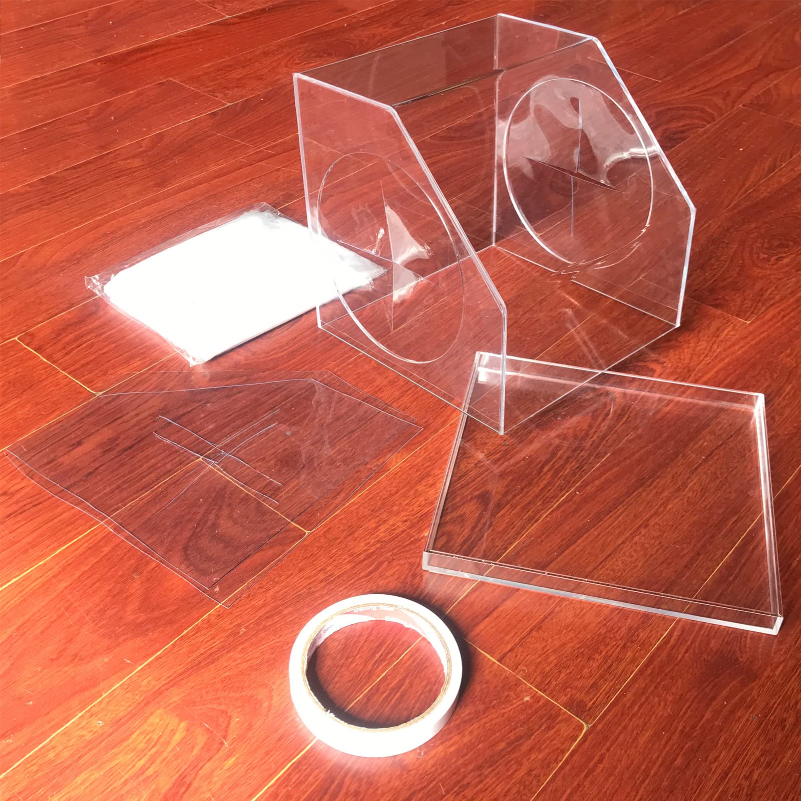Dust Cover Fully Enclosed Electric Grinding Table Polisher Dust Box, Small Acrylic Transparent Dust Box on The Table for Prevent dust from Flying Away During Grinding Operation