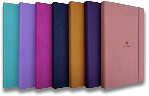 YRL Best A5 Hardcover Notebook Journal with Pen Loop, College Ruled/Lined, 5.7x8.3", 192 Numbered Pages of Premium Thick Paper, Fine PU Leather, Sewn Bound, Elastic Closure, Lays Flat, Purple