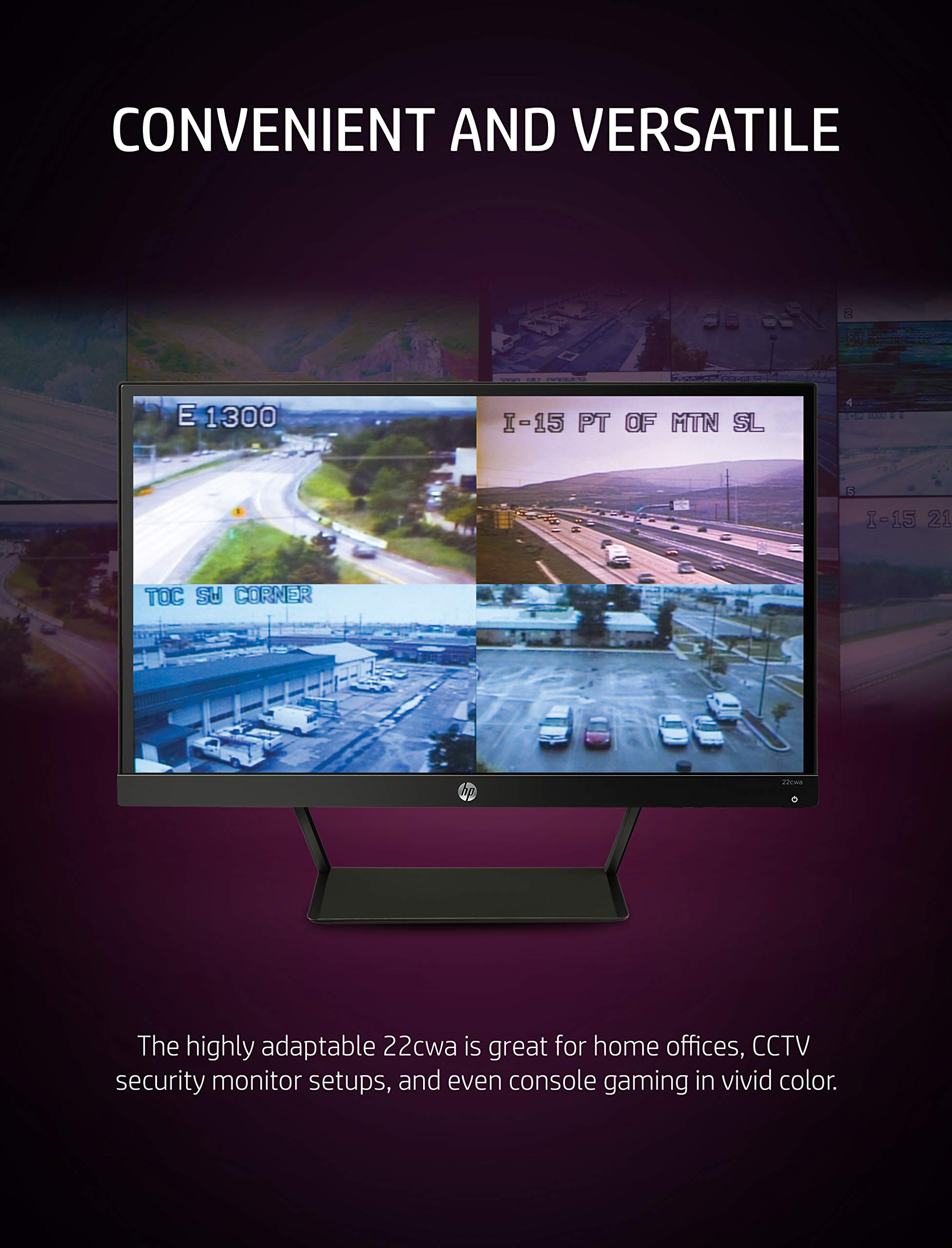 HP Pavilion 22CWA 21.5 IPS LED Monitor 1920x1080 Full HD HDMI VGA (Renewed)