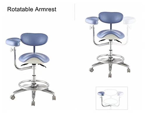 Aphrodite Deluxe Dental Saddle Chair Medical Stool PU Leather High Density Height Adjust by Purple-Violet