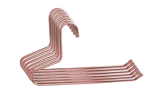 YUNAI 3Pcs Stainless Steel Pants Hangers, Open Ended Hangers, Jean Hangers, Strong Durable Anti-Slip Slacks Hangers for Space Saving.(Rose Gold)