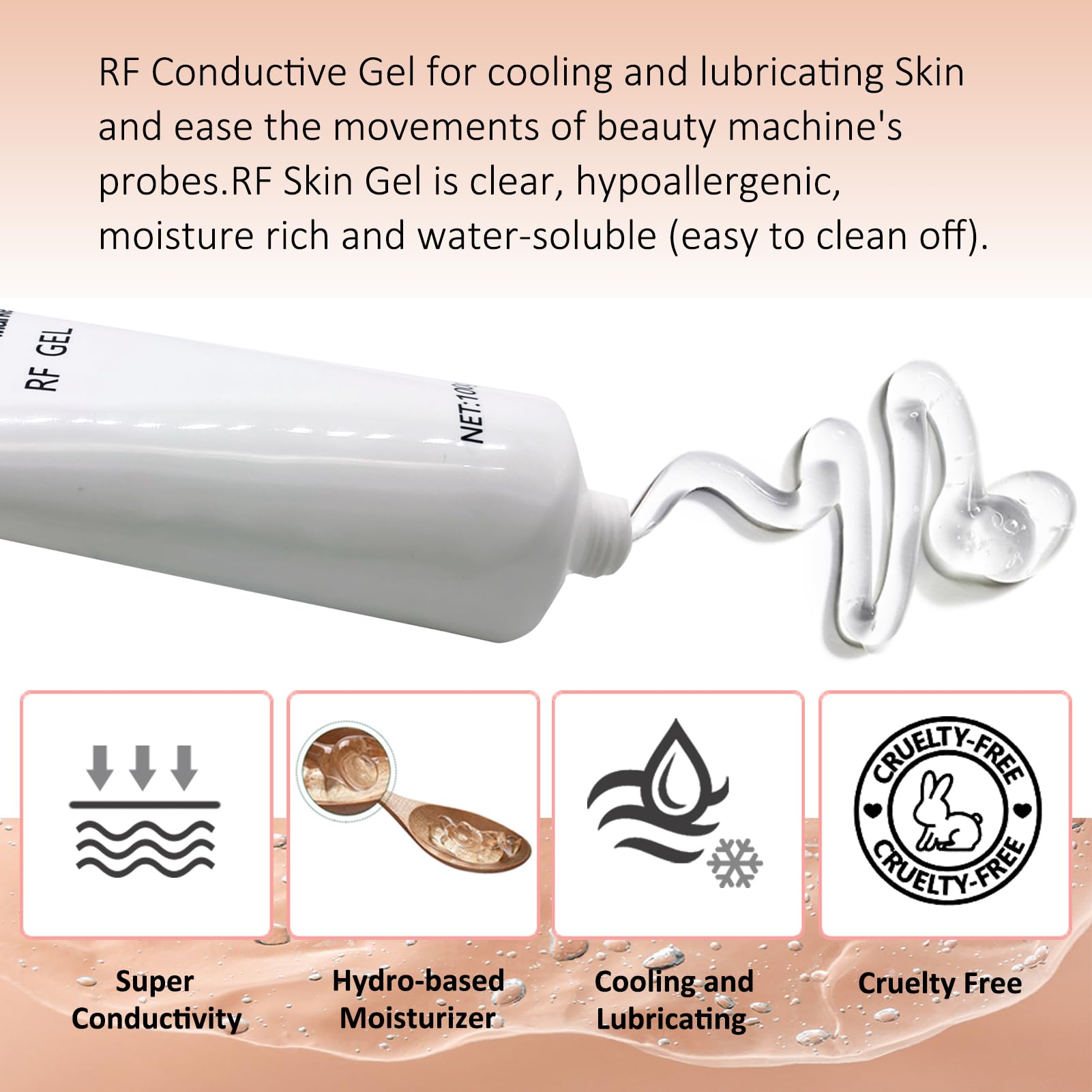 RF Gel (2 Pack) – Skin Cooling and Conducting Gel for Use with RF Face Lifting and Skin Tightening Beauty Devices