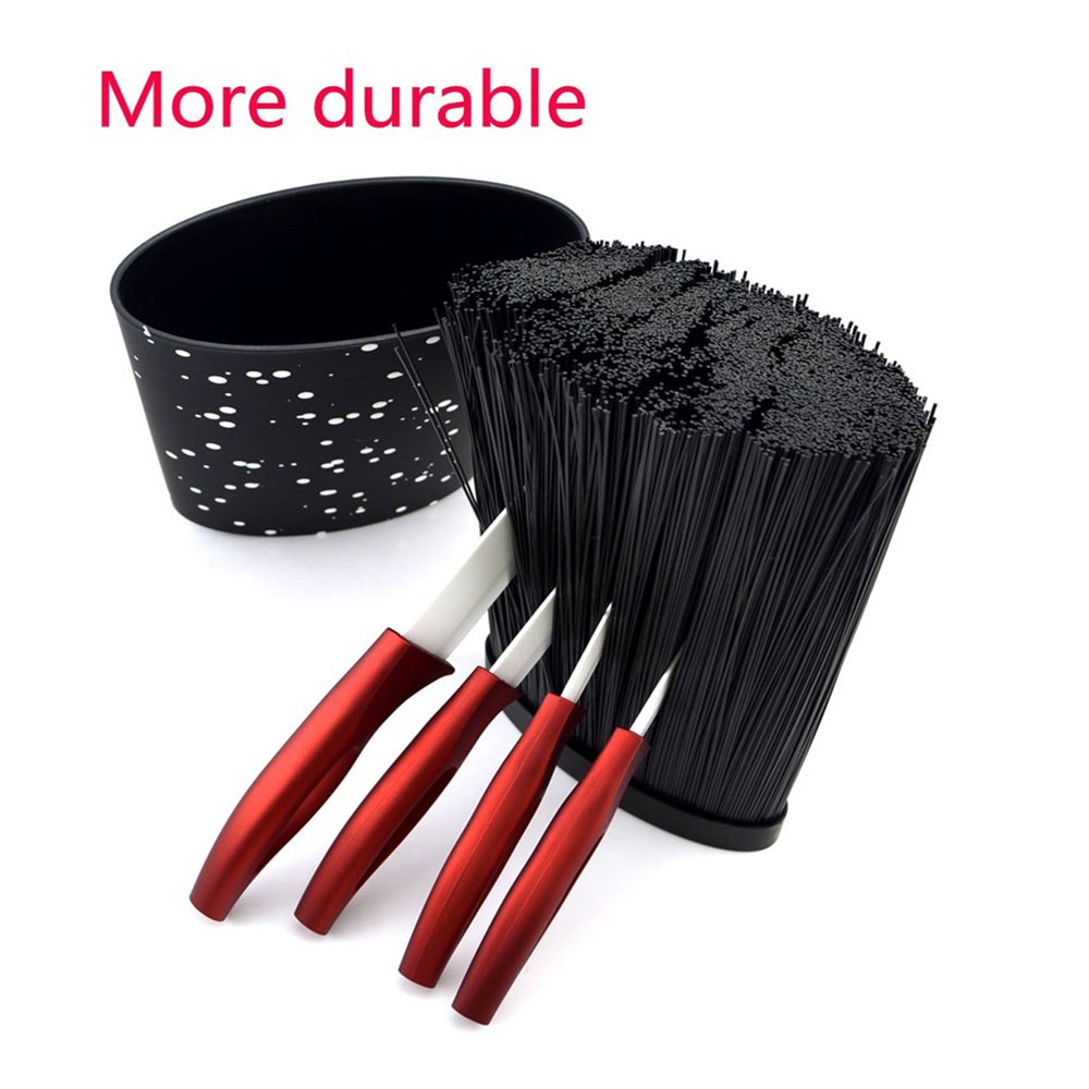 KeepingcooX Universal Oval Knife Block - Easy to Clean & Compact Storage for up to 12 Kitchen Knives with Unique Slot Design to Protect Blades & Secure Safely (Black Oval)