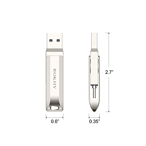 Flash Drive USB Type C Both 3.2 Tech - 2 in 1 Dual Drive Memory Stick High Speed OTG for Android Smartphone Computer, MacBook, Chromebook Pixel - 32GB