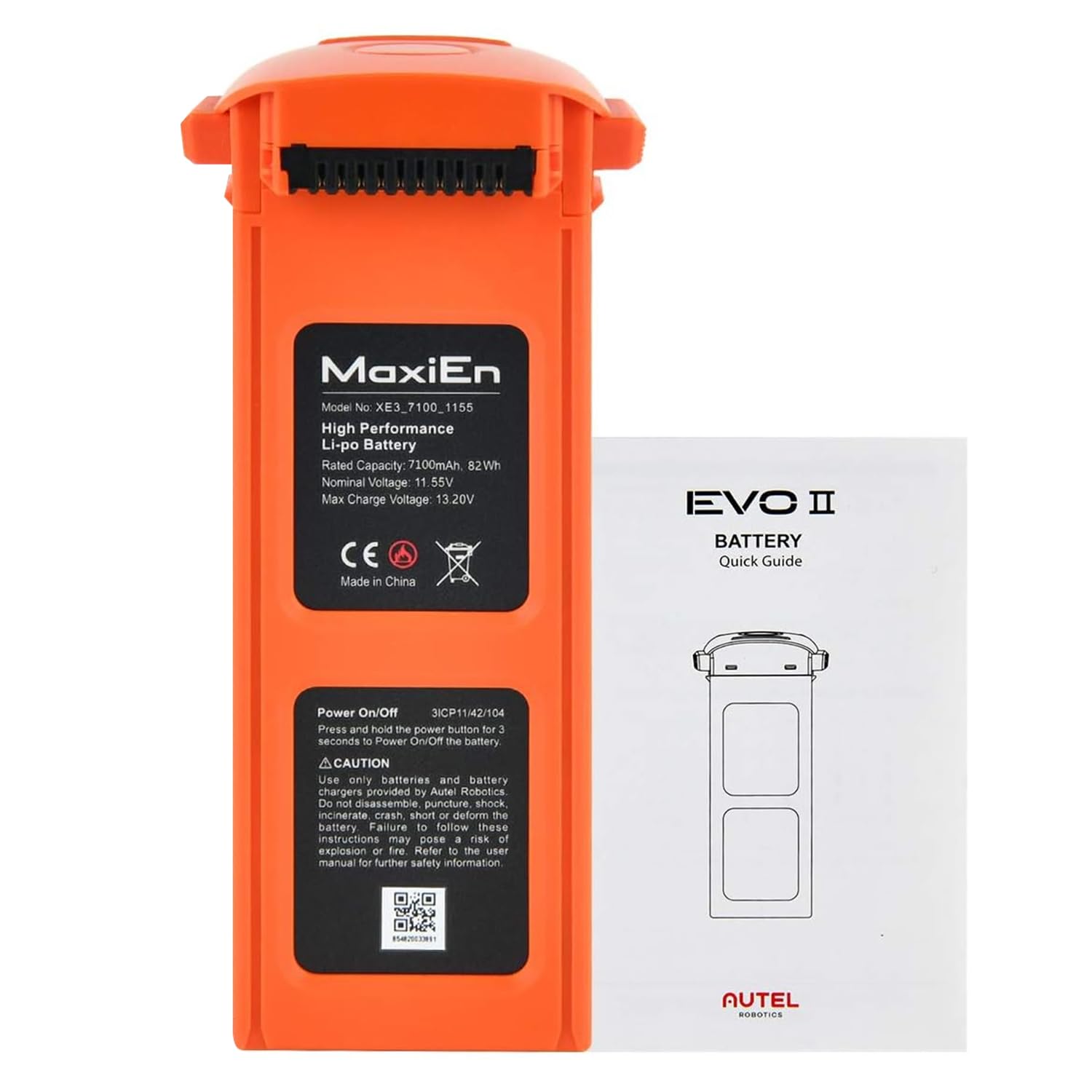 Autel Robotics EVO 2 Battery 7100 mAh 11.55V Smart Battery for EVO II/EVO II Pro/EVO 2 Enterprise/RTK/EVO 2 Dual 640T Drones(V2 & V3), 2025 N-e-w, Orange