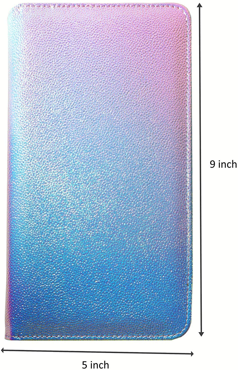 Zreal Server Book for Waitress with Zipper Pocket, 5 X 9 Serving Book, Magnetic Closure Pocket with Big Volume, Pen Holder for Waiter Server Wallet Fit Waitress Apron (Iridescent B)