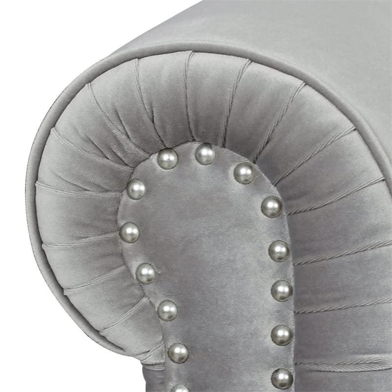 Jennifer Taylor Home La Rosa Victorian Chesterfield Tufted Sofa, Opal Grey Velvet