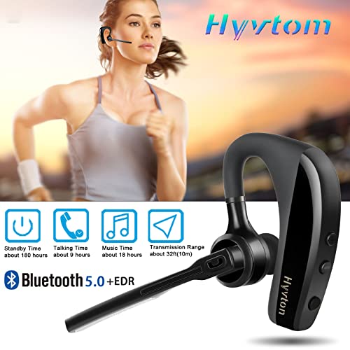 Hyvtom (New Version) Bluetooth Headset,Wireless Business Headphone,in-Ear Earbud with Mic,Compatible with iPhone Android Cell Phones, Hands Free Noise Cancelling Earphone for Driving,Running