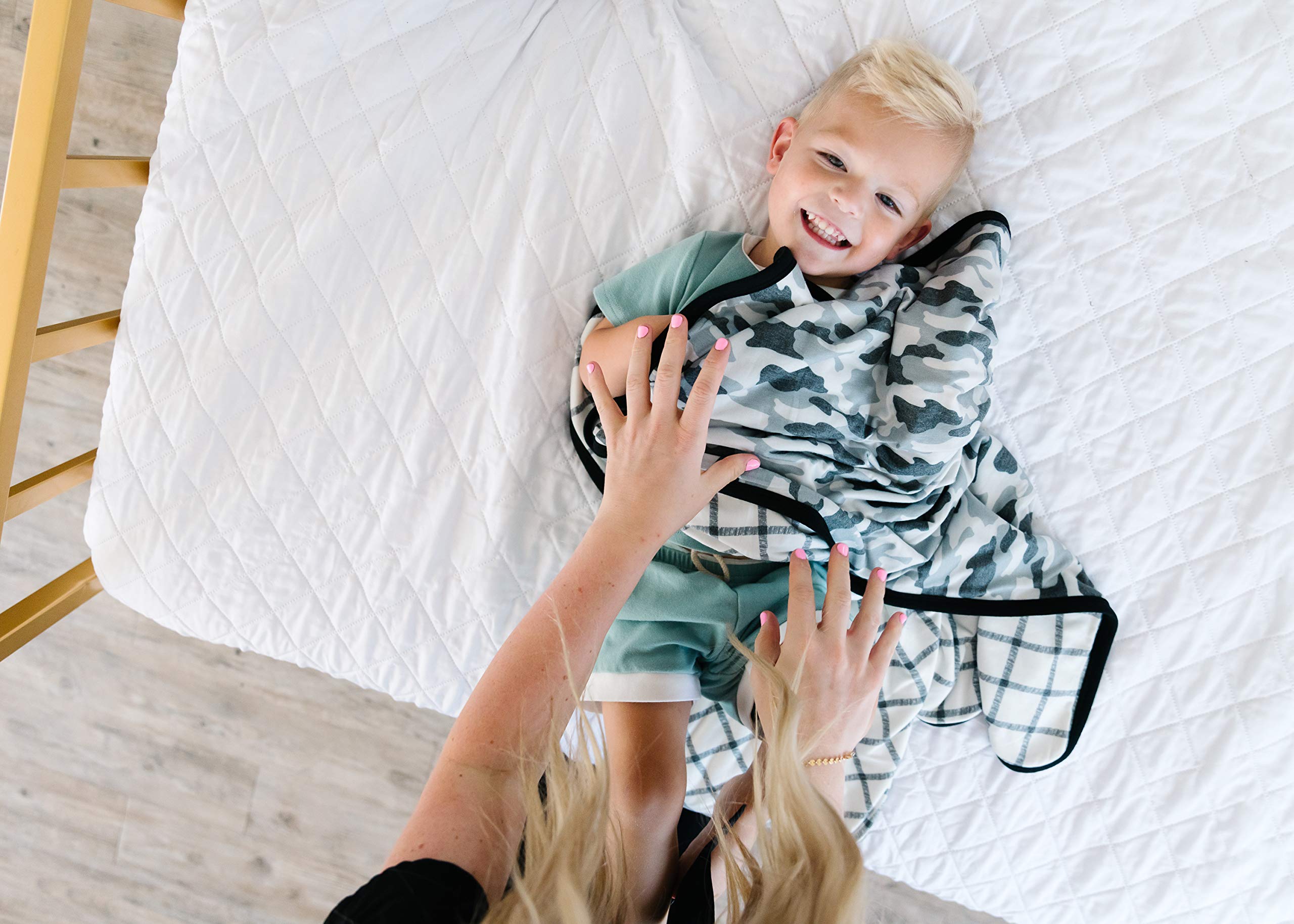 Large Premium Knit Baby 3 Layer Stretchy Quilt Blanket"Gunnar" by Copper Pearl