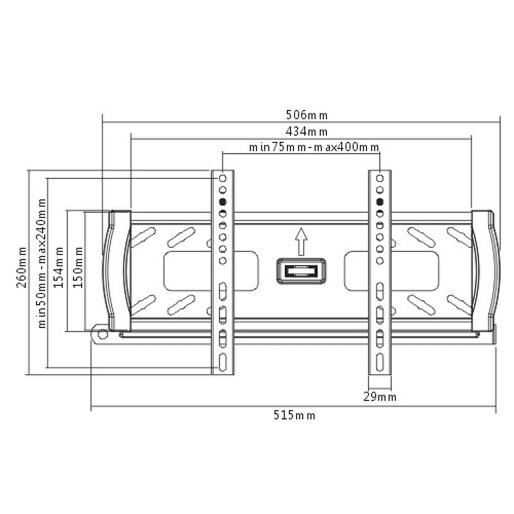 Flat/Fixed Wall Mount Bracket with Anti-Theft Feature for Sanyo FVF5044 50" inch LED HDTV TV/Television - Low Profile