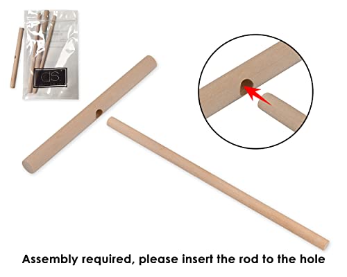 DS. DISTINCTIVE STYLE Crepe Spreader 2 Pieces 6.1 Inches x 4.7 Inches Natural Wooden T-Shaped Tool for Crepes Wooden Crepe Maker Pancake Maker Tool