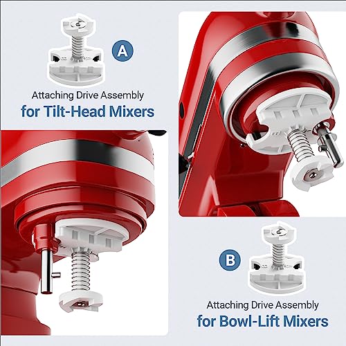 Ice Cream Attachment for Kitchenaid - 2 Quart Frozen Ice Cream & Sorbet Gelato Maker for Kitchenaid Ice Cream Maker Attachment Compatible 4.5 Qt and Larger Stand Mixers with Silicone Spatula by Cofun